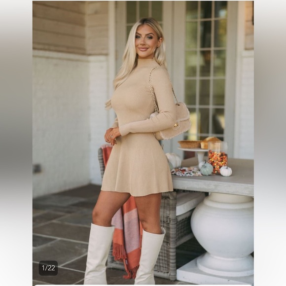 Dresses | Sweater Knit Dress Sand Color | Poshmark